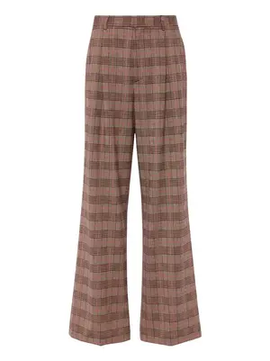 Etro Checked High-rise Wide-leg Pants - Multicoloured