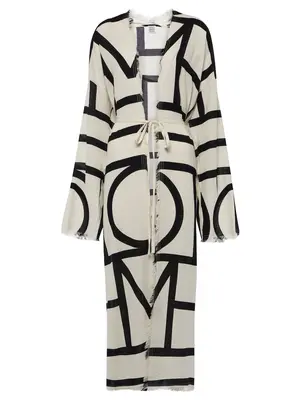 TOTÊME Monogram Cotton Wrap Dress