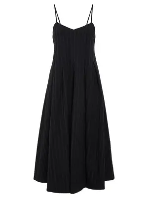 Asceno Kate Cotton Midi Dress - Black