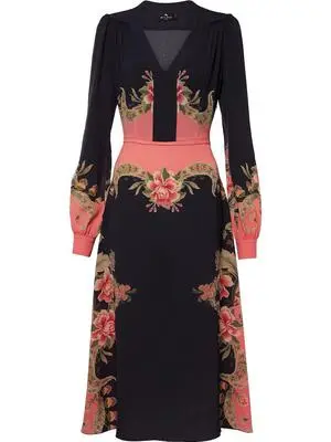 Etro Floral Midi Dress - Multicoloured