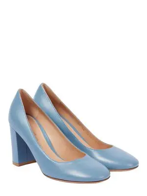 GIANVITO ROSSI 85 Leather Pumps - Blue