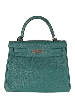 HERMES Kelly 25 Leather Handbag - Green