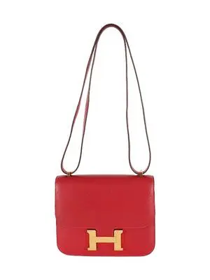 HERMES Constance 18 Leather Handbag - Red