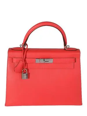 HERMES Kelly 28 Leather Handbag - Pink
