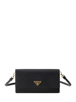 Prada Triangle-logo Leather Mini Bag - Black