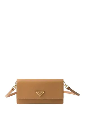 Prada Triangle-logo Leather Mini Bag - Neutrals