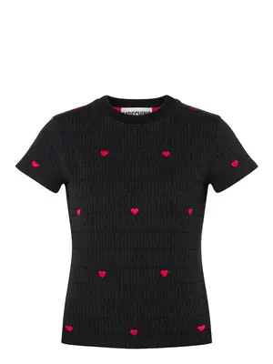 Moschino Heart-motif T-shirt - Black