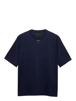Prada Enamel Triangle-logo Cotton T-shirt - Blue