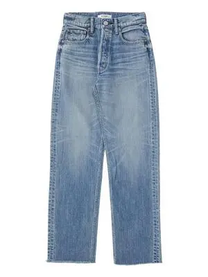 MOUSSY Olivia High Waist Wide Leg Jeans - Blue