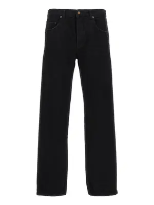 Saint Laurent Long Baggy Denim Jeans - Black