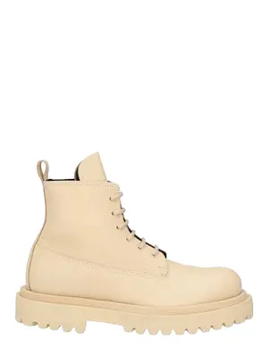 Officine Creative Leather Ankle Boots - Beige