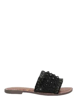 Sam Edelman Raffia Slide Sandals - Black