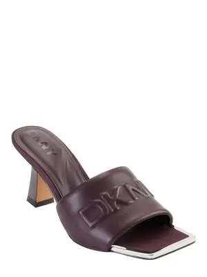 Dkny Keke Leather Slide Sandal - Dark Cherry