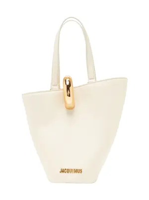 Jacquemus Jacquemus Le Petit Bambola Leather Bucket Bag Ivory