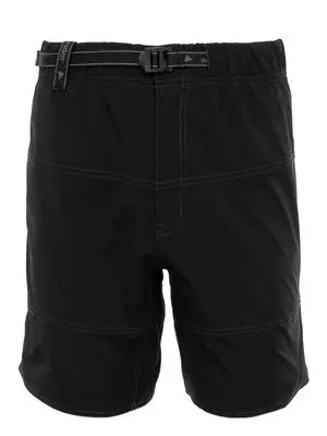 AND WANDER Contrast-stitch Belted Shorts - Black