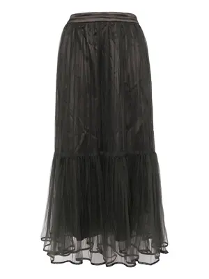 TOUT A COUP Satin Hem Tulle Skirt - Grey