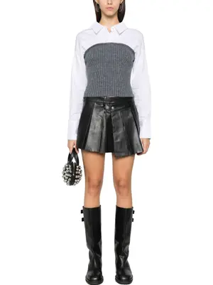 MANOKHI Amari Leather Mini Skirt - Black