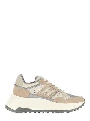 Hogan Panelled Suede Sneakers - Neutrals