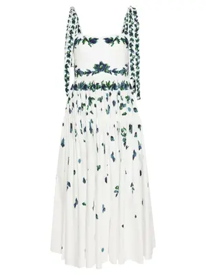 Erdem Floral-print Tiered Midi Dress - White
