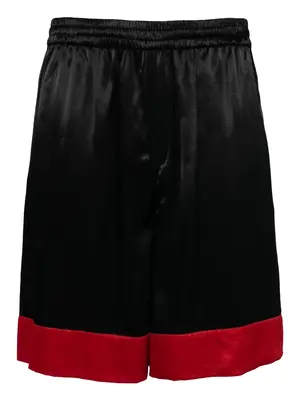 Off-White Logo Print Wide Leg Shorts - Black