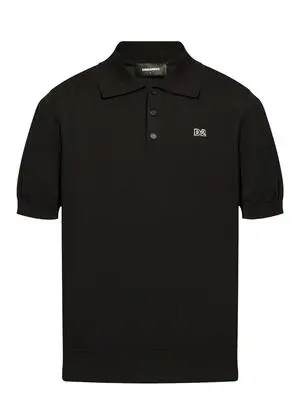 Dsquared2 Logo Patch Polo Shirt - Black