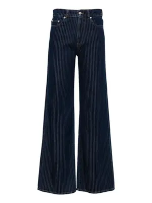 Kenzo Ayame Striped Straight-leg Jeans - Blue