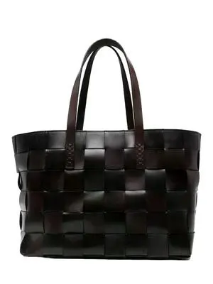 Dragon Diffusion Calf Leather Woven Tote Bag - Brown