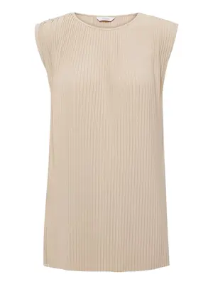 Max Mara Cambusa Pleated Top - Beige