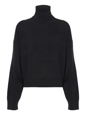 Brunello Cucinelli Wool, Cashmere, And Silk Turtleneck Sweater - Black