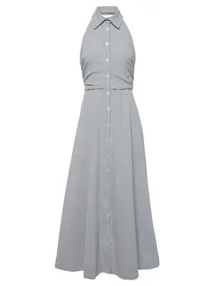 Veronica Beard Mackey Striped Cotton Maxi Dress - Blue
