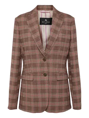 Etro Checked Wool-blend Blazer - Multicoloured