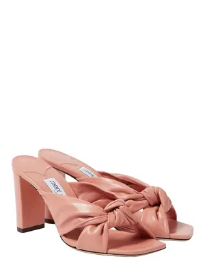 JIMMY CHOO Avenue 85 Leather Mules - Pink