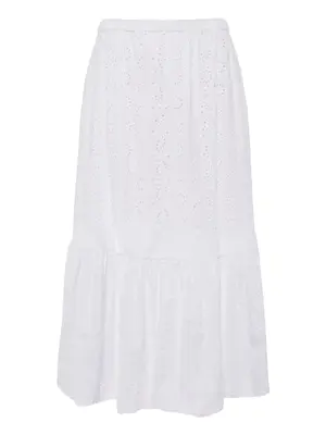 Velvet By Graham & Spencer Amelia Cotton Midi Skirt - White