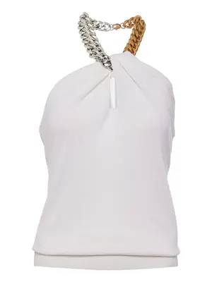 Stella McCartney Embellished Halterneck Wool Top - White
