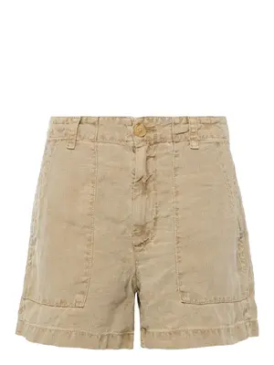 Velvet By Graham & Spencer Fallon Linen Shorts - Brown