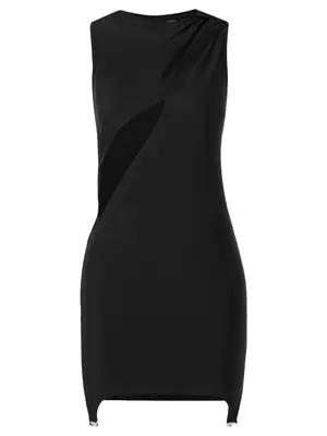 COURREGES Cutout Twisted Stretch-jersey Mini Dress - Black