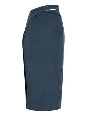 Jacquemus Espelho Twisted Cupro-blend Jersey Midi Skirt - Navy
