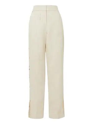 JACQUEMUS JACQUEMUS Lace-Up Linen-Blend Pants