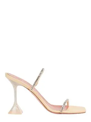 Amina Muaddi Gilda Crystal-embellished Mules - Beige