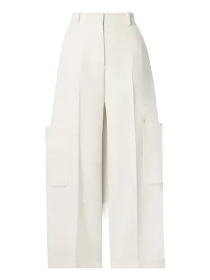 Khaite Caiton Grain De Poudre Wide-leg Trousers - White