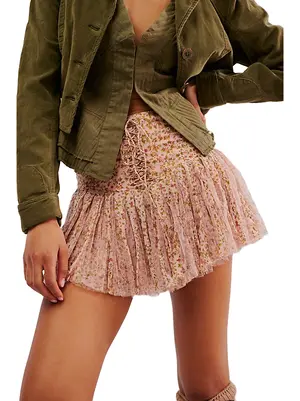 Free People FP One Blossom Mini Skort Ditzy Pink Combo