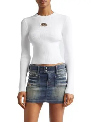 DIESEL® DIESEL® M-Valari Logo Cutout Rib Top White