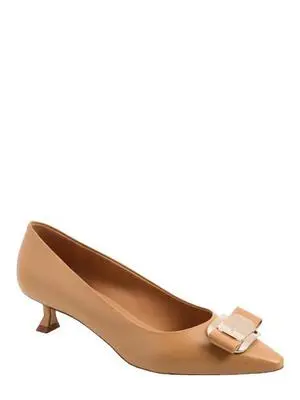 FERRAGAMO FERRAGAMO Zelma Kitten Heel Pumps Light Camel
