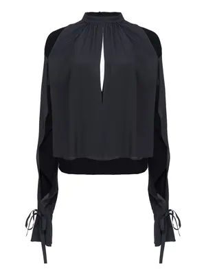 Pinko Cut-out Long-sleeve Blouse - Black