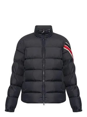 Moncler Striped Logo Patch Down Jacket - Blue