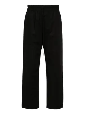GENTRYPORTOFINO Drawstring Poplin Trousers - Black