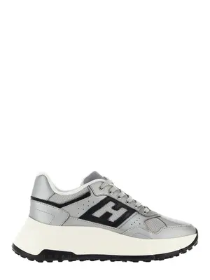 Hogan Side Logo Patch Platform Sneakers - Grey