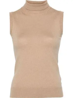 Sportmax Ardenza Roll-neck Vest - Neutrals