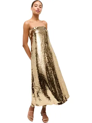 MARIE OLIVER Nalonie Sequin Dress - Taupe