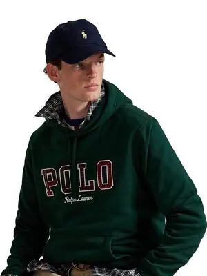 Ralph Lauren Fleece Hoodie With Plaid Logo - Moss Agate